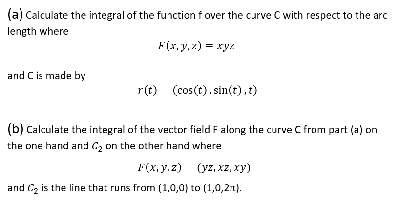 Solved (a) Calculate the integral of the function f over the | Chegg.com