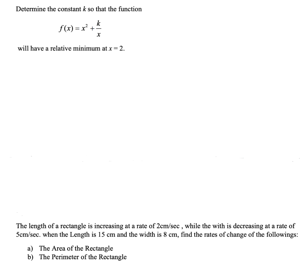 Solved Determine the constant k so that the function k f(x) | Chegg.com