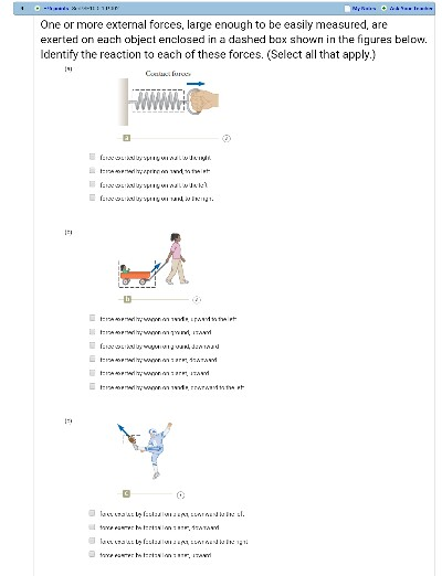 Solved One or more external forces, large enough to be | Chegg.com