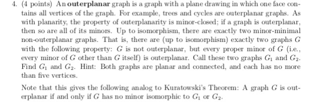 Solved 4 Points An Outerplanar Graph Is A Graph With A 