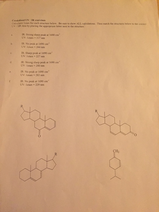 Solved Combined UV/IR exercises Calculate lambda_max for | Chegg.com