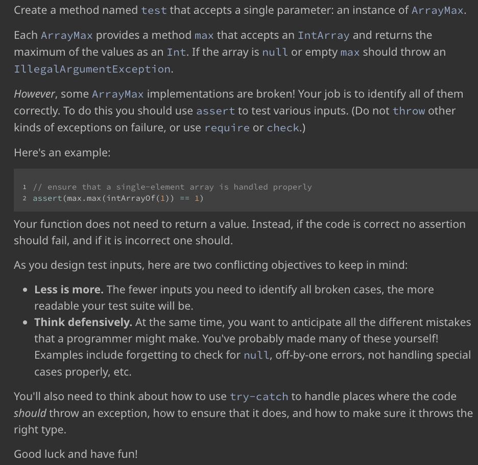 Solved Create a method named test that accepts a single | Chegg.com
