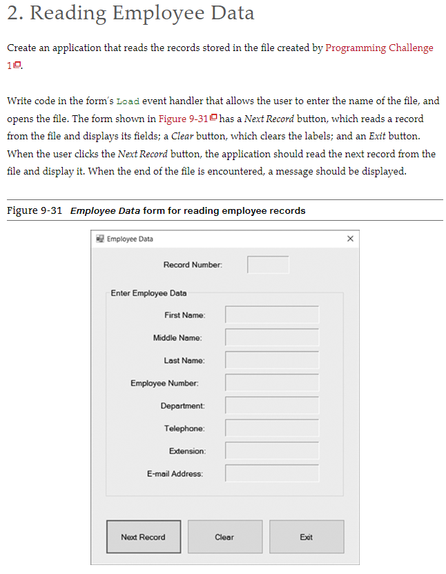 Solved Create an application that reads the records stored | Chegg.com