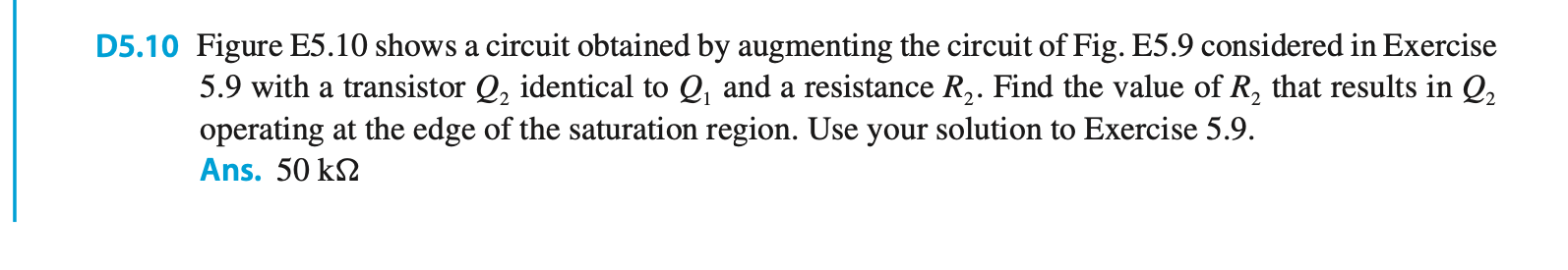 Solved Kindly solve D5.10. The referenced Exercise 5.9 in | Chegg.com