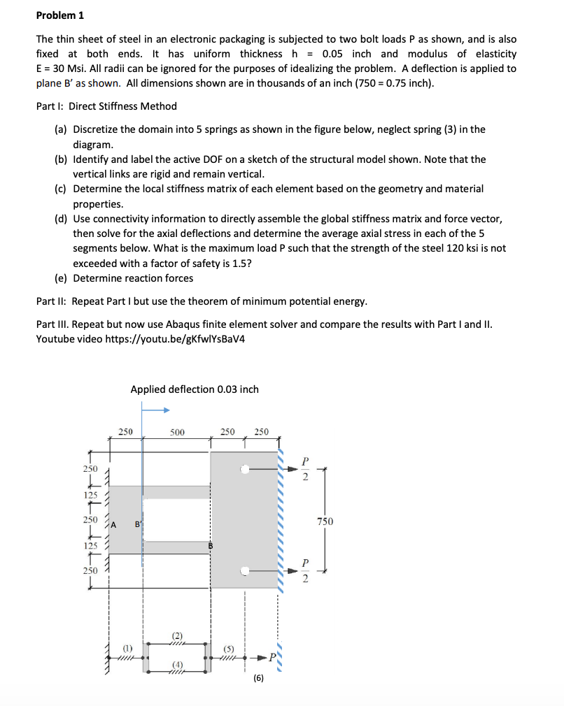 Problem 1 The thin sheet of steel in an electronic | Chegg.com
