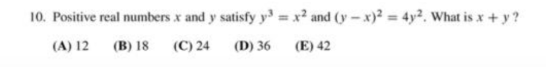 Solved Positive real numbers x ﻿and y ﻿satisfy y3=x2 ﻿and | Chegg.com