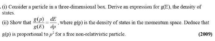 Solved (i) Consider a particle in a three-dimensional box. | Chegg.com