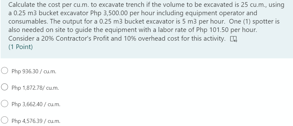 Solved Calculate for the labor cost per square meter of CHB | Chegg.com
