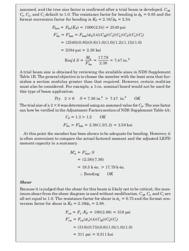 Solved Question 1 For The Example 6 19 Of Design Of Wood