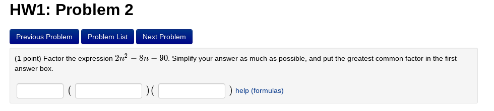 Solved HW1: Problem 2 Previous Problem Problem List Next | Chegg.com