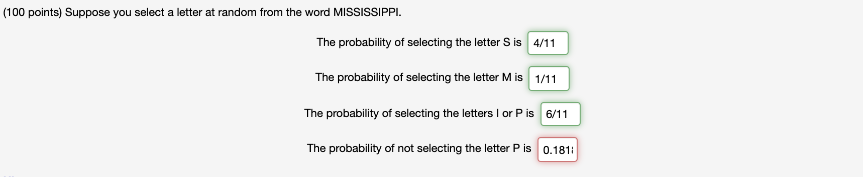 Solved (100 points) Suppose you select a letter at random | Chegg.com