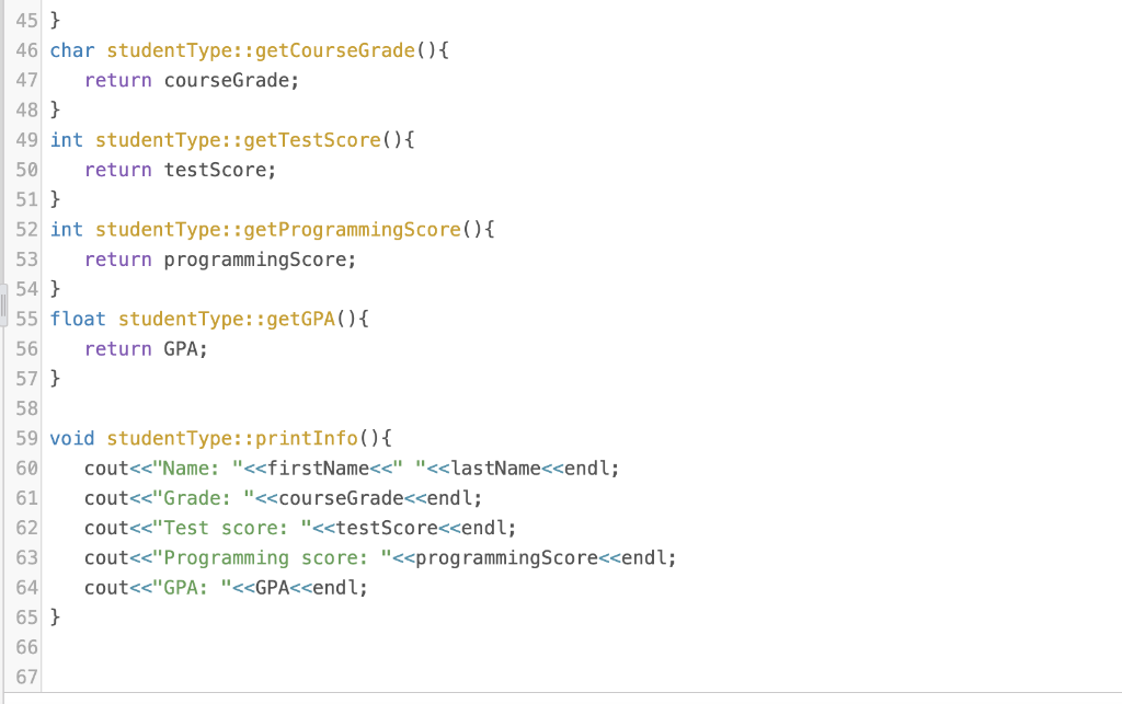 Instructions Chapter 9 defined the struct studentType | Chegg.com