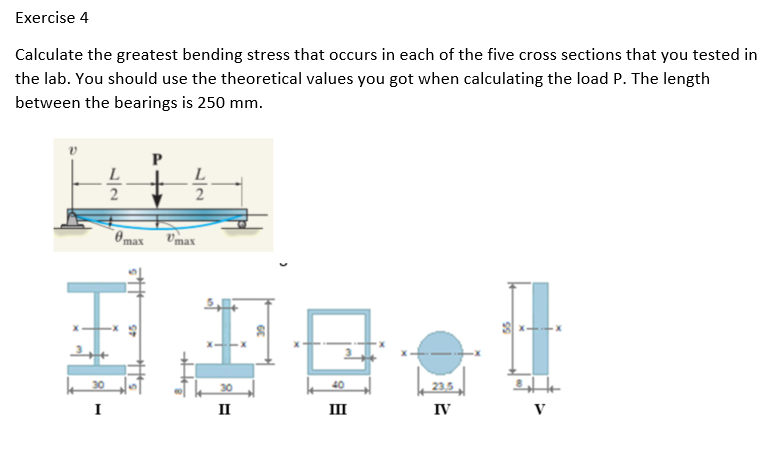 Solved Exercise 4 Calculate the greatest bending stress that | Chegg.com