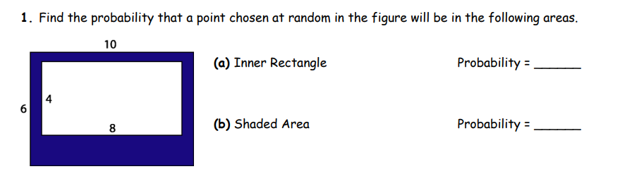 Solved 1. Find the probability that a point chosen at random | Chegg.com