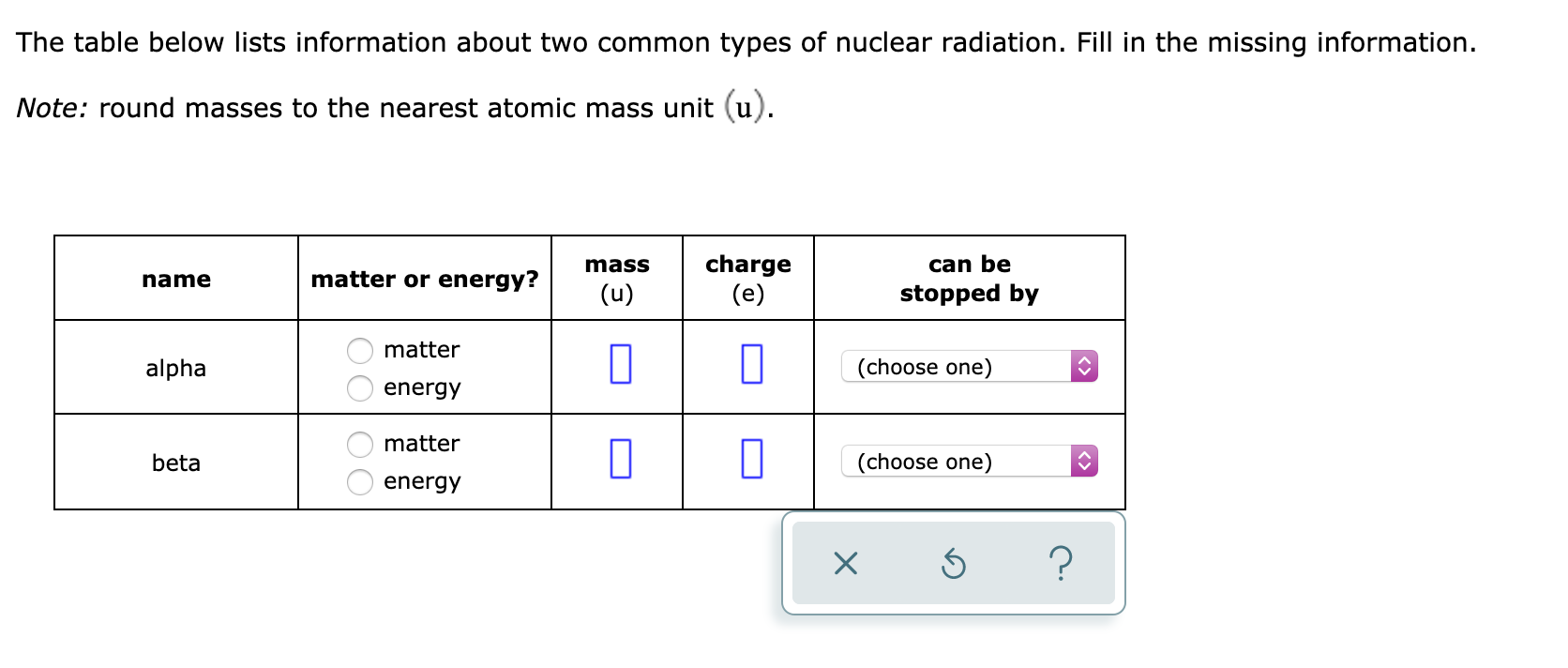 Solved The table below lists information about two common | Chegg.com