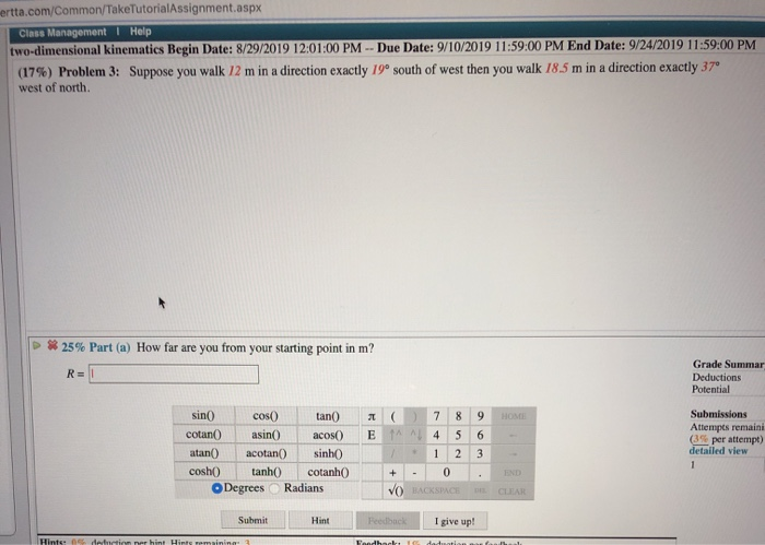 Solved ertta.com/Common/TakeTutorialAssignment.aspx Class | Chegg.com