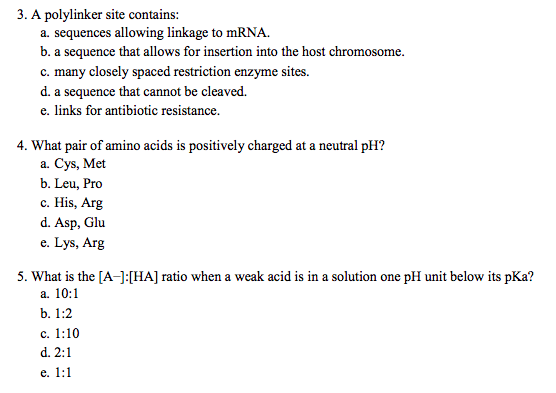 Solved 3. A polylinker site contains: a. sequences allowing | Chegg.com