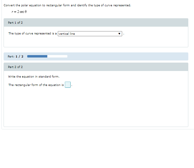 Solved Convert the polar equation to rectangular form and | Chegg.com