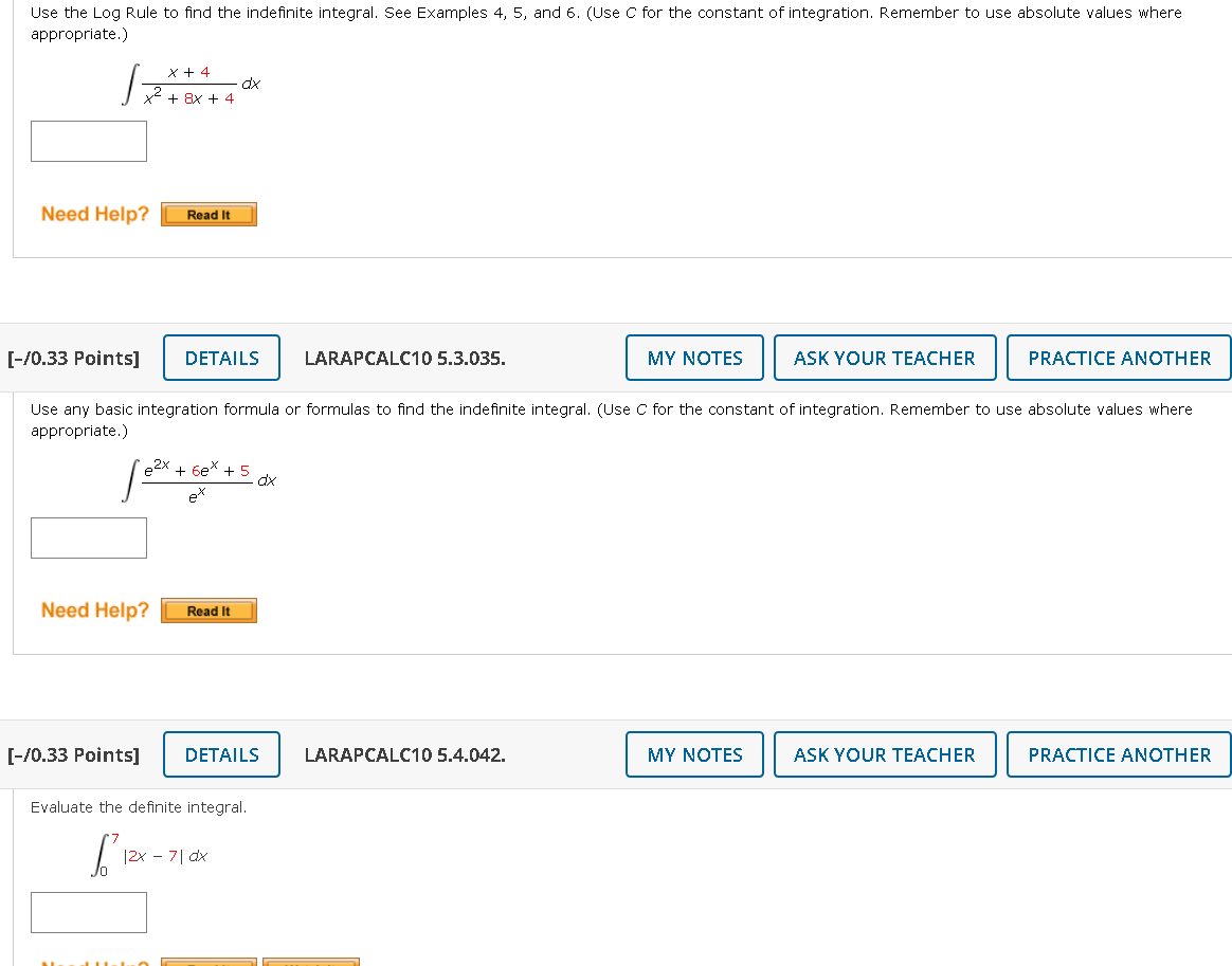 Solved Use the Log Rule to find the indefinite integral. See | Chegg.com