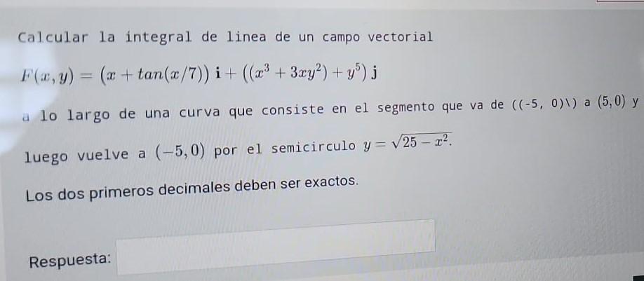 Solved Calculate the line integral of a vector field F(x,y) | Chegg.com