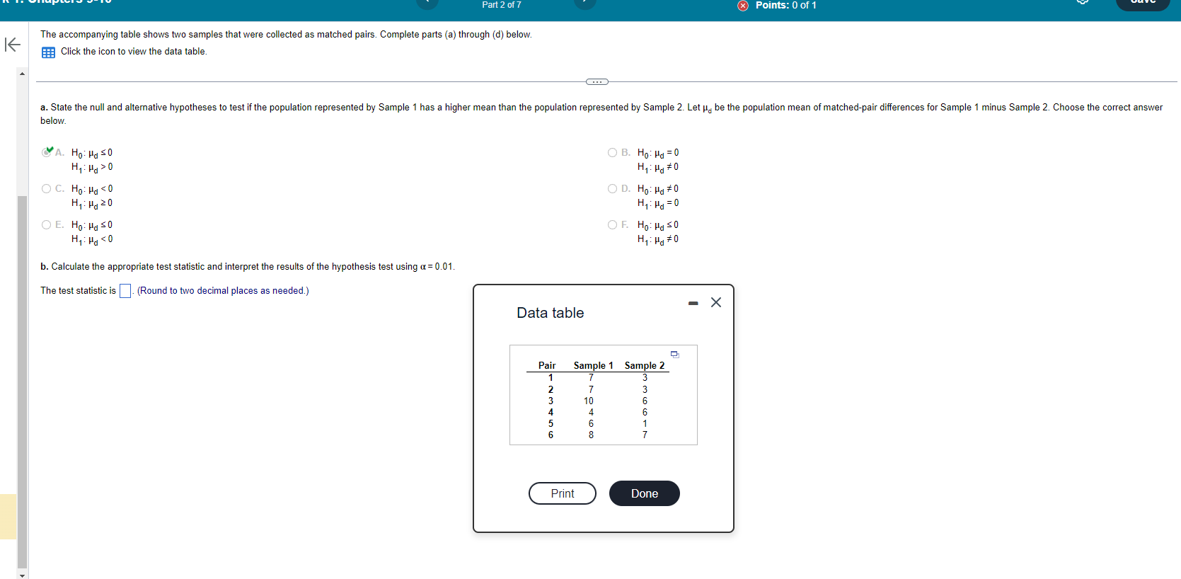 Solved The accompanying table shows two samples that were | Chegg.com