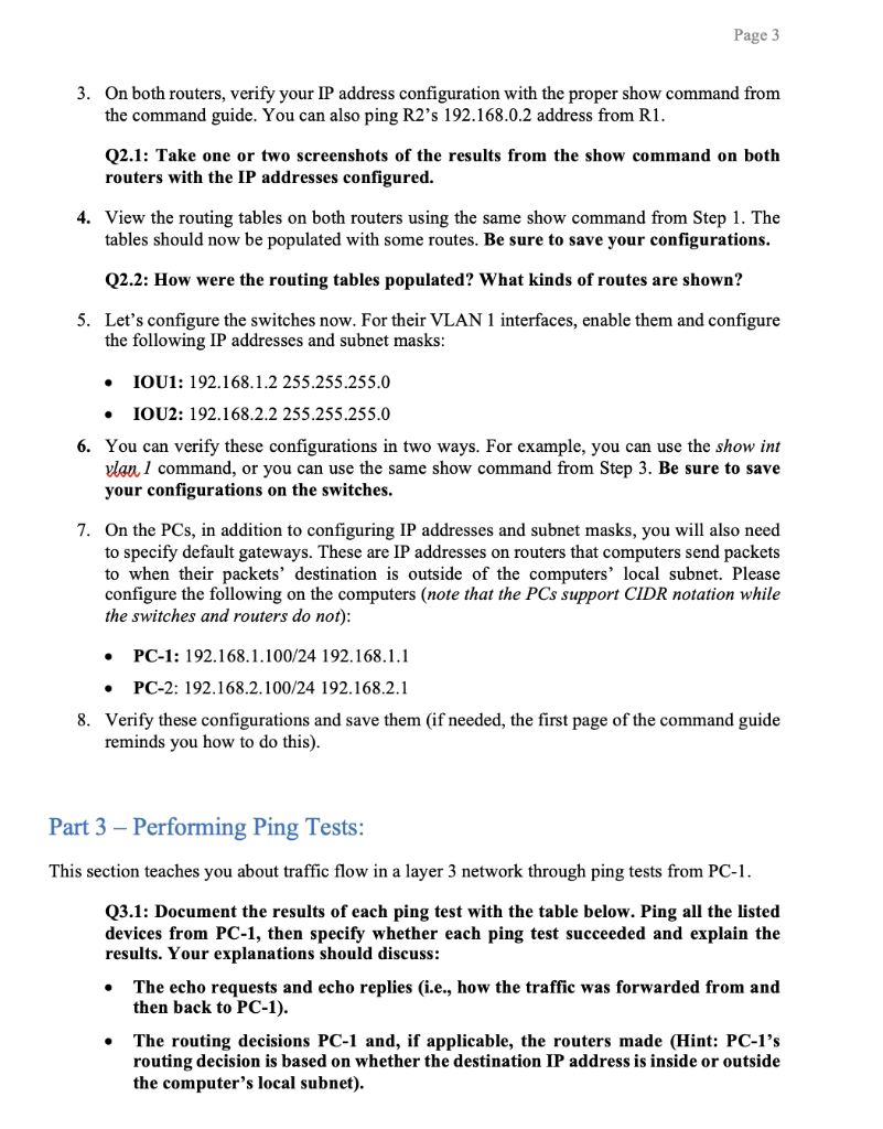 Solved CIT 247: Networking Fundamentals Lab 5: Basic Router | Chegg.com