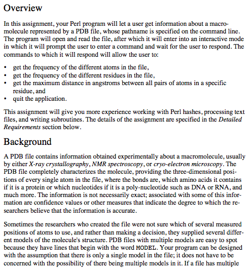 Please help with this perl assignment ! don't know | Chegg.com