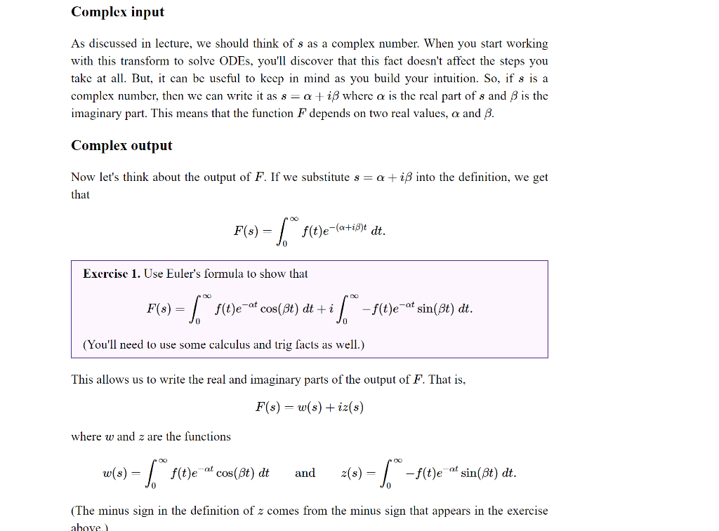Solved Complex input As discussed in lecture, we should | Chegg.com