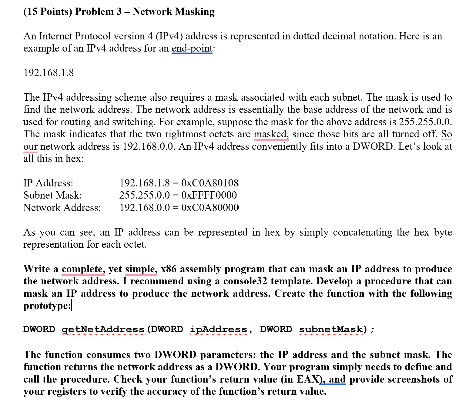 Solved (15 ﻿Points) ﻿Problem 3 - ﻿Network MaskingAn Internet | Chegg.com