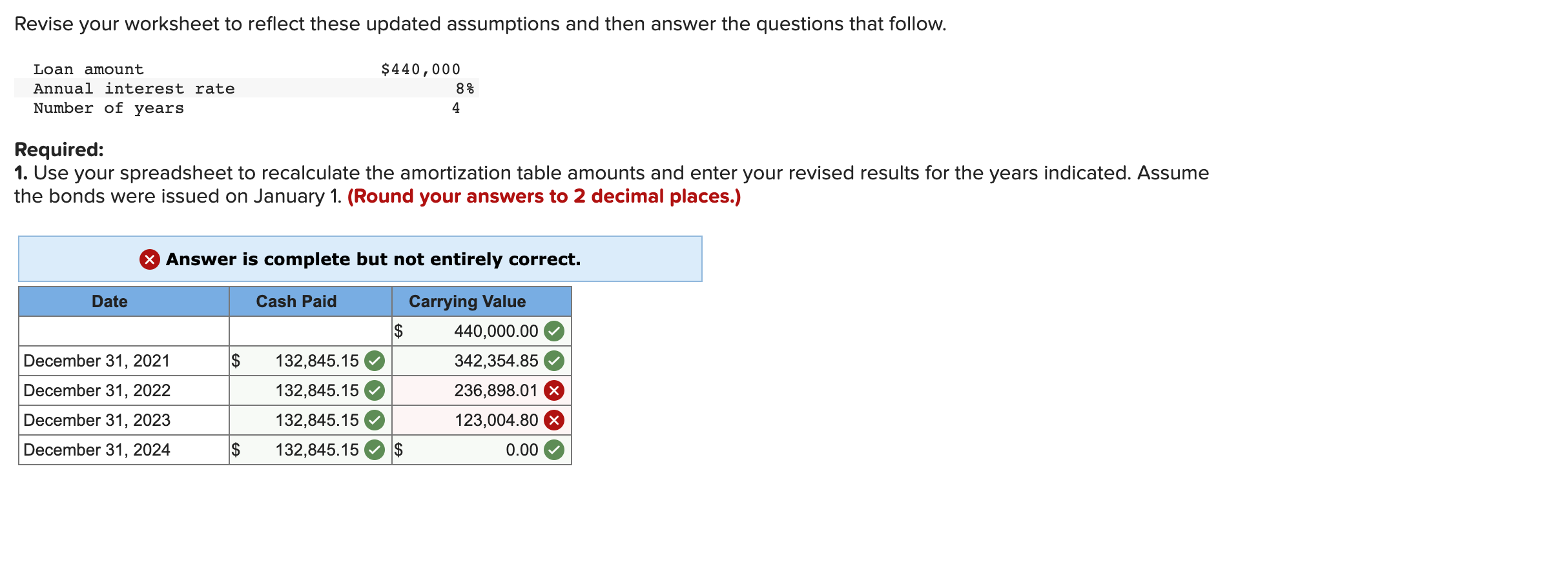 Solved Required: 1. Use your spreadsheet to recalculate the | Chegg.com
