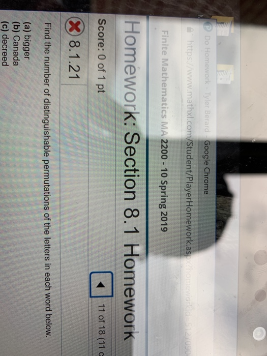 Solved Do Homework - Tyler Berard Google Chrome | Chegg.com