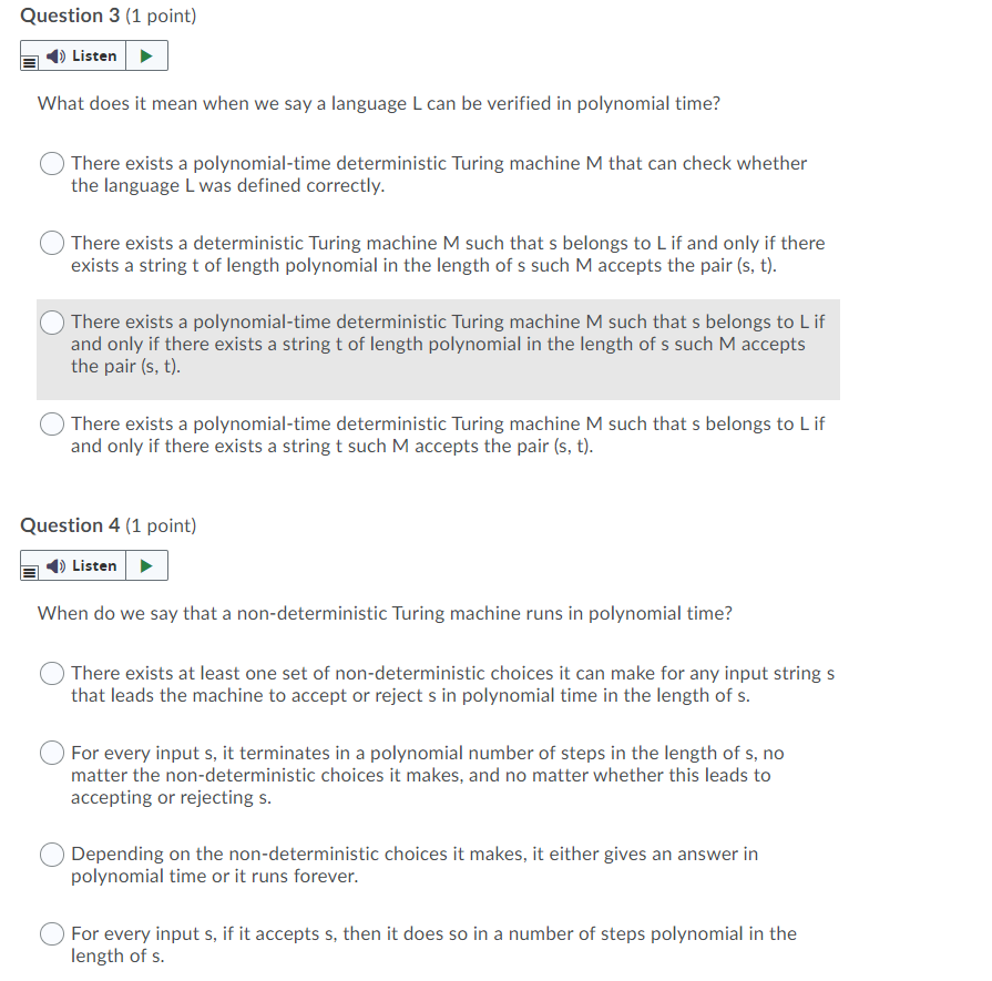 Solved Question 3 (1 point) Listen What does it mean when we | Chegg.com Solved Question 3 (1 point) Listen What does it mean when we | Chegg.com