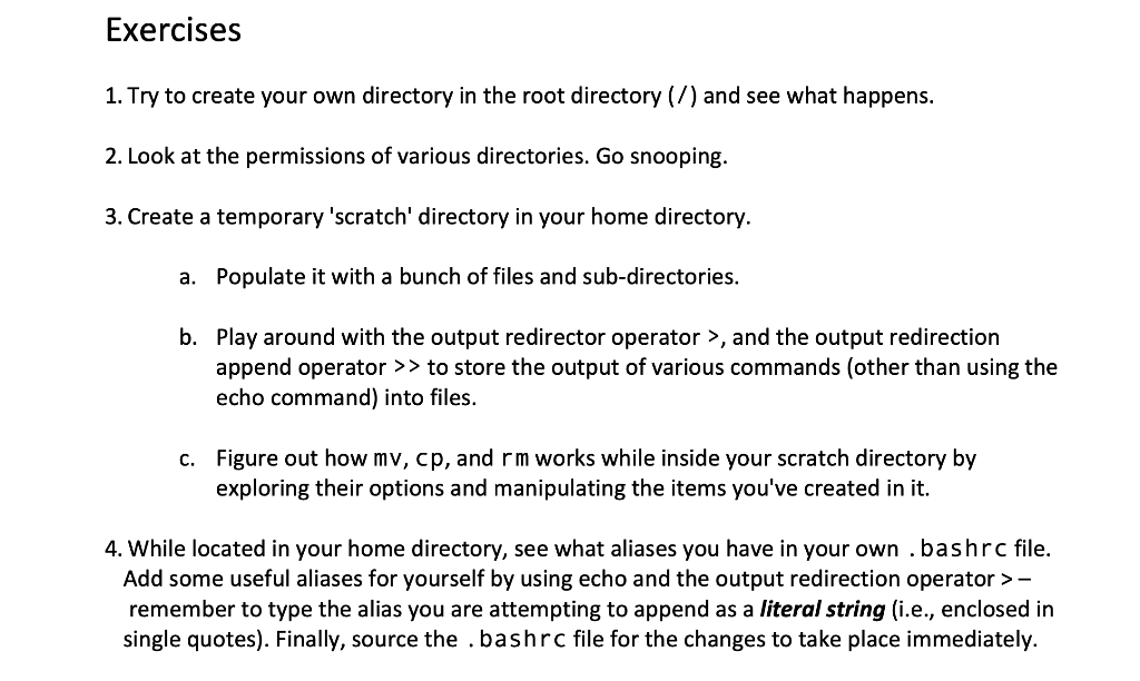 Solved 1. Try to create your own directory in the root | Chegg.com