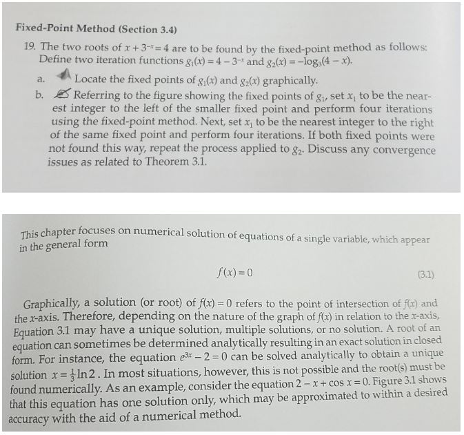 Solved Fixed-Point Method (Section 3.4) 19. The two roots of | Chegg.com