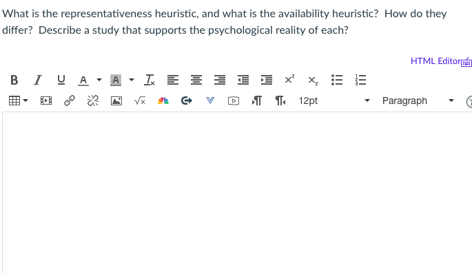 Solved What is the representativeness heuristic, and what is | Chegg.com