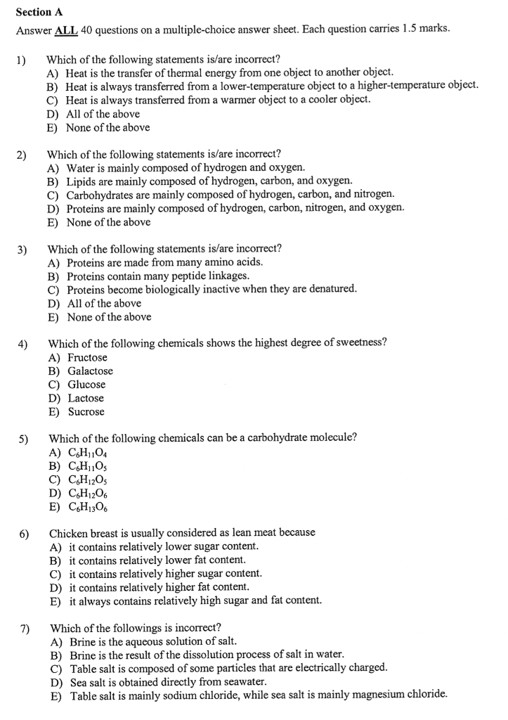 Solved 1) Which of the following statements is/are | Chegg.com