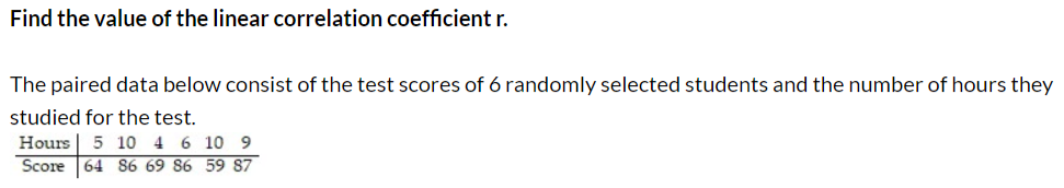 Solved: Find The Value Of The Linear Correlation Coefficie... | Chegg.com