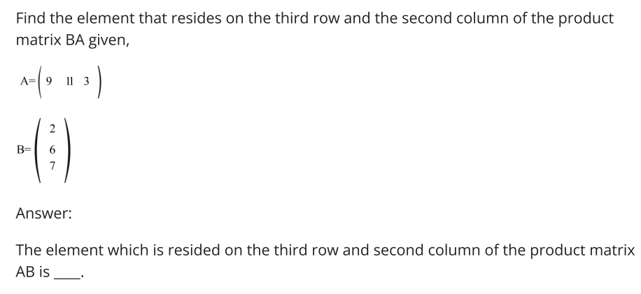 Solved Find the element that resides on the third row and | Chegg.com