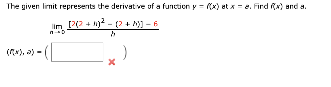 Solved The given limit represents the derivative of a | Chegg.com