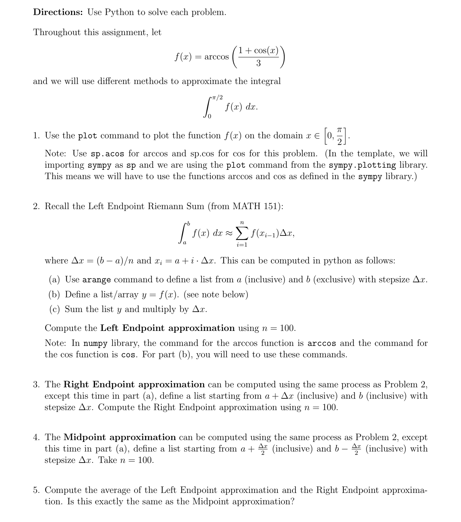 Solved Directions: Use Python to solve each problem. | Chegg.com