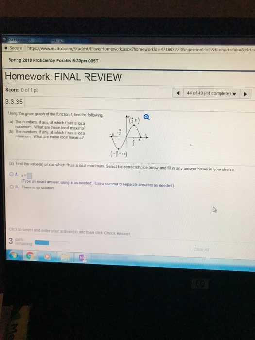 Solved ? Secure https://www.mathxl.com/Student | Chegg.com