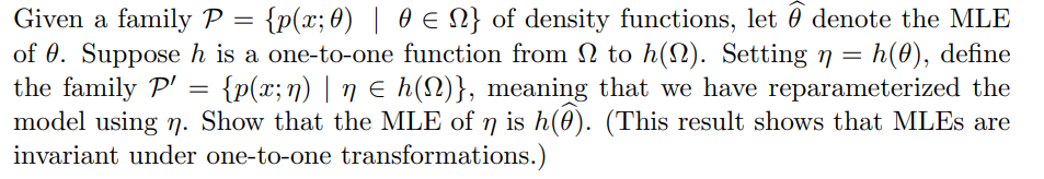 Solved Given a family P={p(x;θ)∣θ∈Ω} of density functions, | Chegg.com