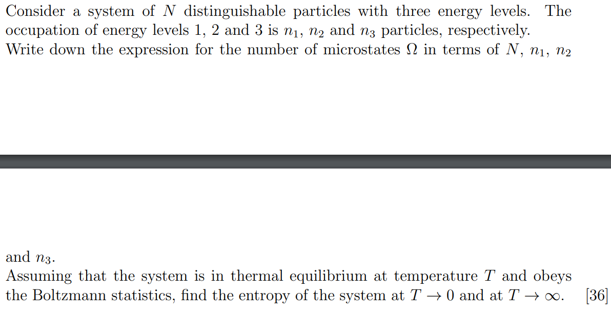 Solved Consider a system of N distinguishable particles with | Chegg.com