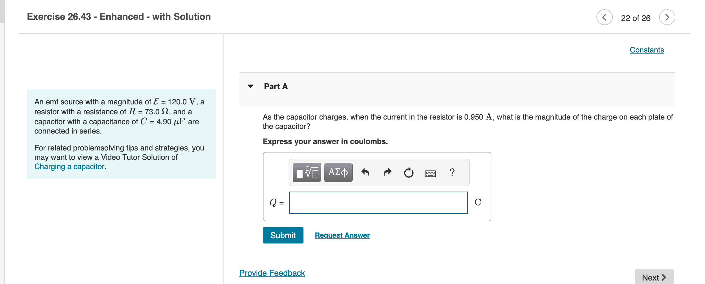 Solved Exercise 26.43 - Enhanced - with Solution 22 of 26 An | Chegg.com