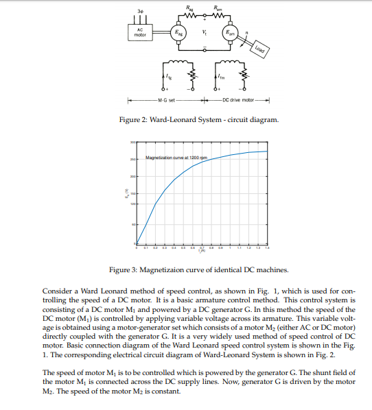 Solved Speed Control of a DC Motor Using Ward-Leonard System | Chegg.com