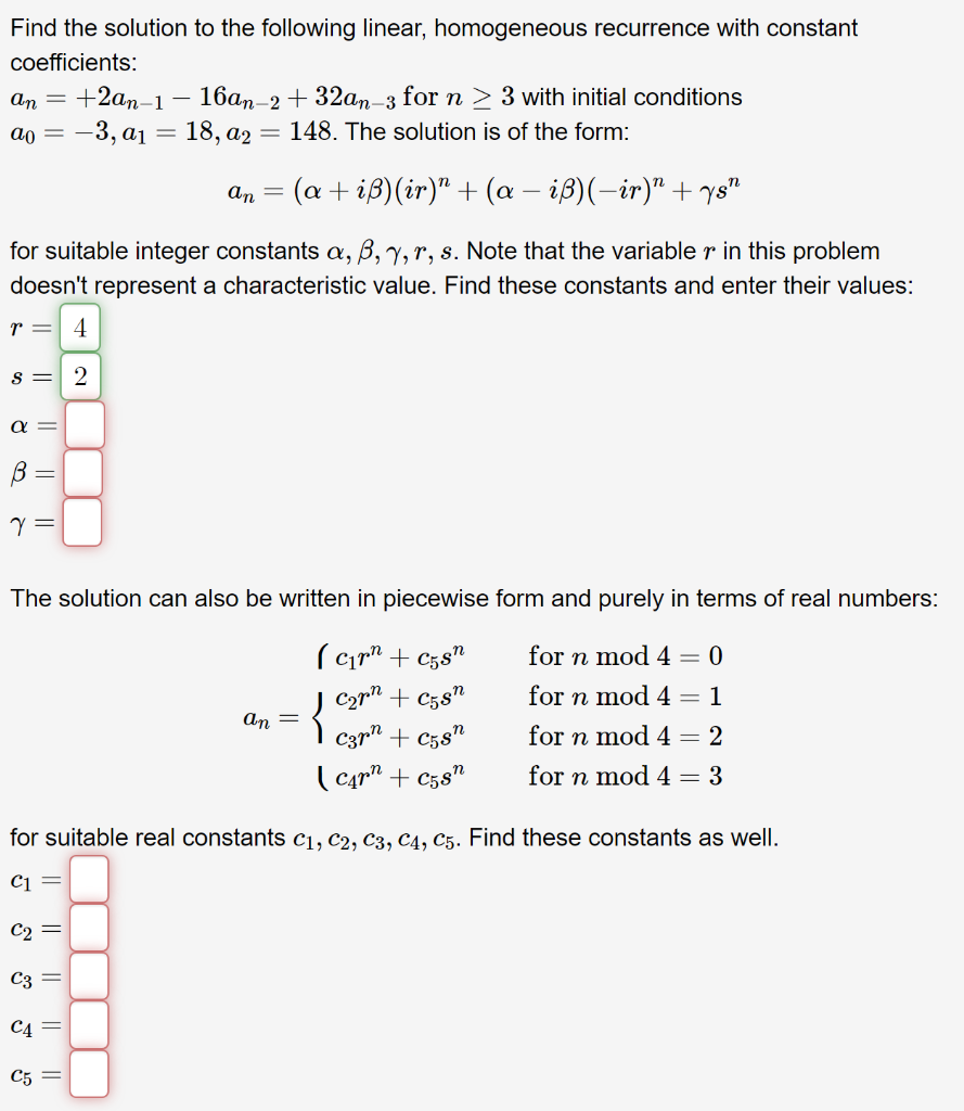 Solved Find the solution to the following linear, | Chegg.com