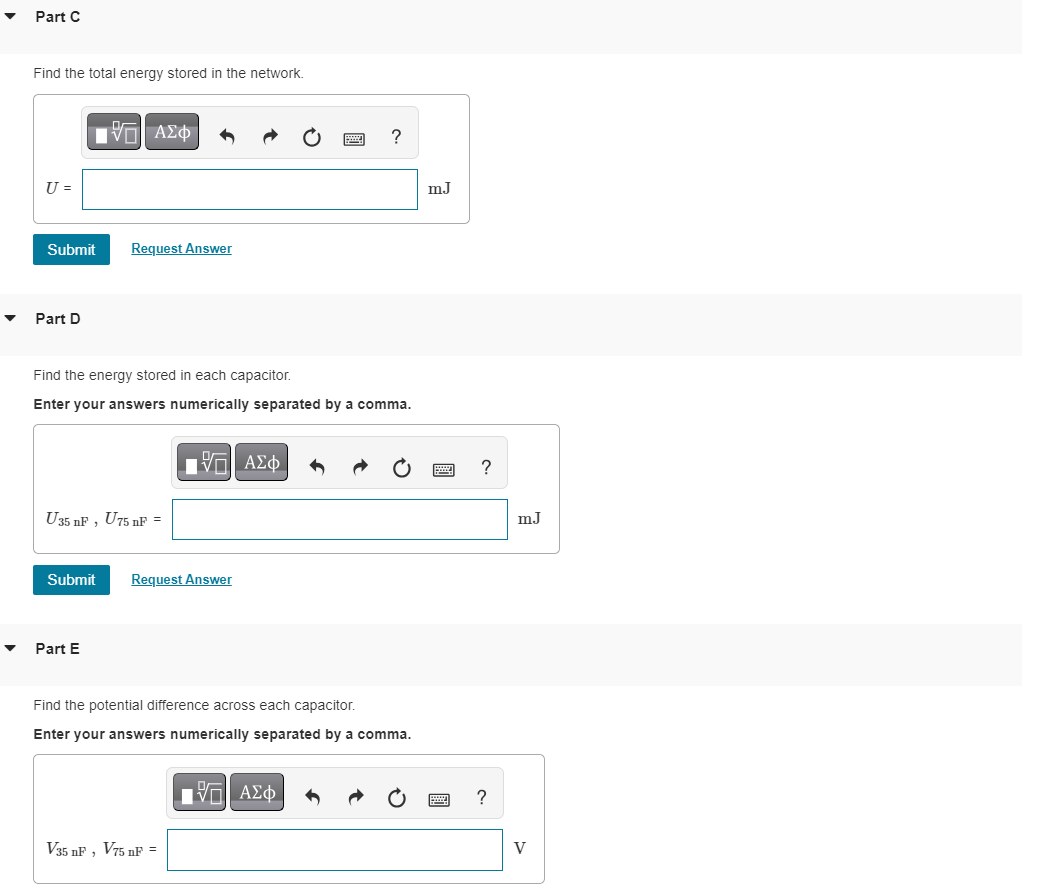 Solved Find the total charge stored in this network. Part B | Chegg.com