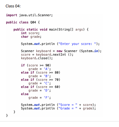 Solved Class Q02: public class Q02 { public static void | Chegg.com