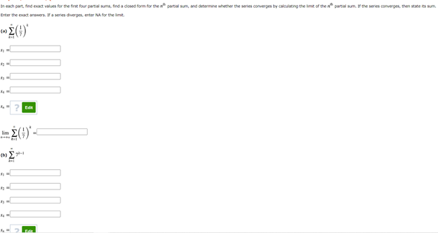 Solved in each part, find exact values for the first four | Chegg.com