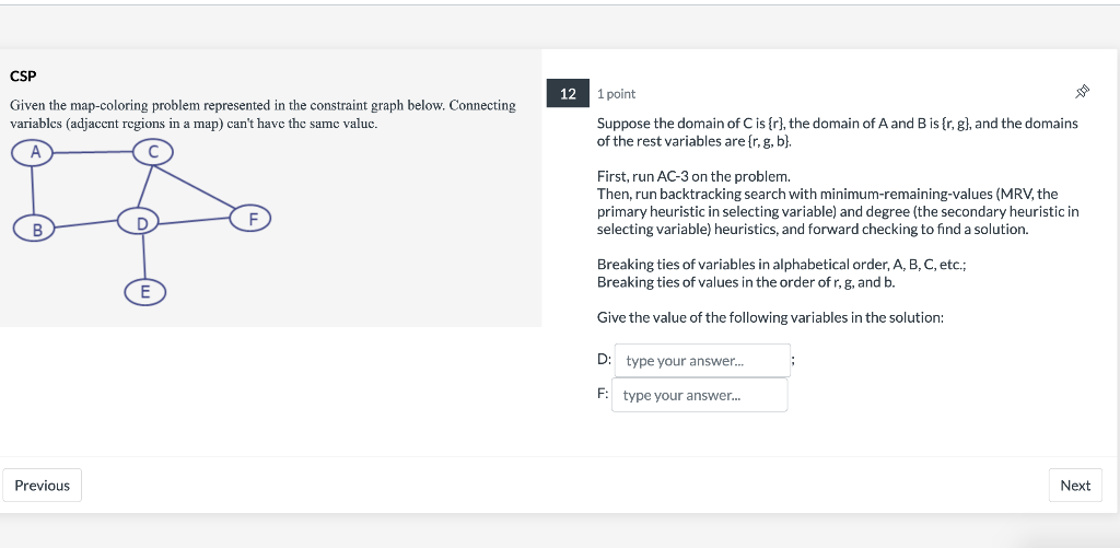Given the map-coloring problem represented in the | Chegg.com